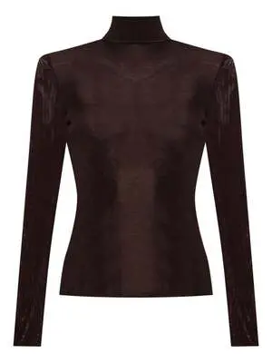 SELF-PORTRAIT Ribbed Viscose High Neck Sweater