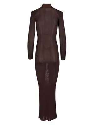 SELF-PORTRAIT Long Viscose Knit Dress With Removable Shoulder Straps