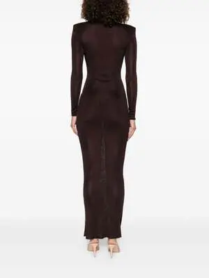 SELF-PORTRAIT Long Viscose Knit Dress With Removable Shoulder Straps
