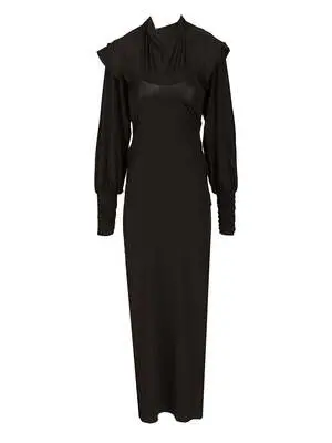 ROTATE BY BIRGER CHRISTENSEN Slinky Hooded Dress - Black