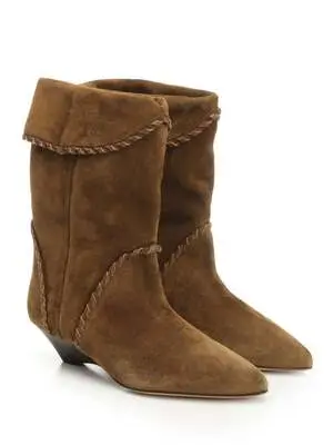 Isabel Marant Étoile Edoa Suede Calfskin Boots - Black