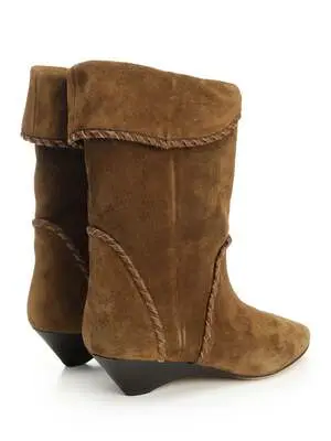 Isabel Marant Étoile Edoa Suede Calfskin Boots - Black