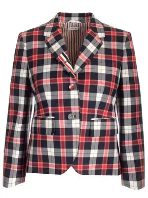 Thom Browne Tartan Twill Sport Coat - White