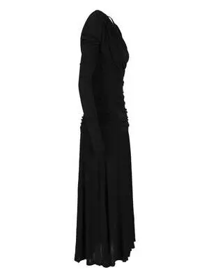 GANNI Asymmetrical Ruffled Viscose Dress