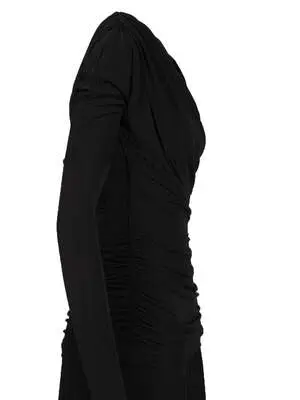GANNI Asymmetrical Ruffled Viscose Dress