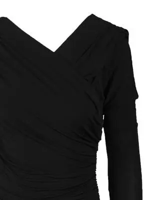 GANNI Asymmetrical Ruffled Viscose Dress
