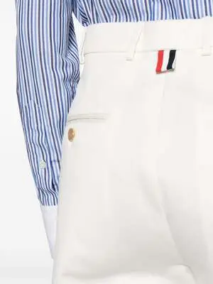Thom Browne Relaxed Fit Pleated Trousers - White