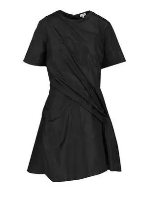 Loewe Twisted Dress In Silk Blend Taffeta - Black