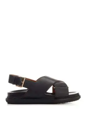Marni Marni Fussbett Crossed Sandals Black