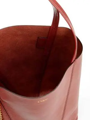 Chloé Spin Large Hammered Leather Tote Bag - Brown