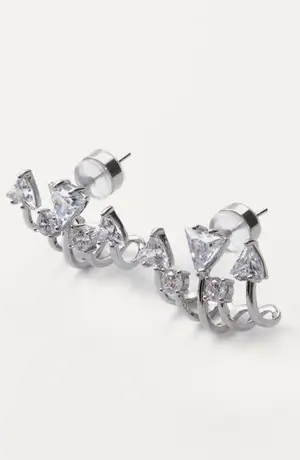 MELANIA CLARA Geometric Cubic Zirconia Layered Earrings