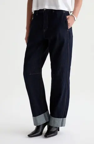 Ag Mercer Cuffed High Waist Barrel Jeans