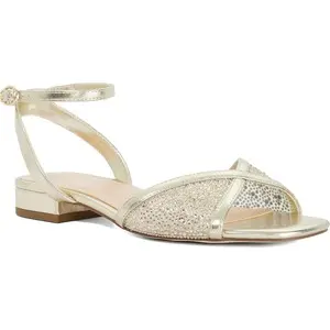 Dune London Naxxos Embellished Crystal Strap Block Heel Sandals - Gold