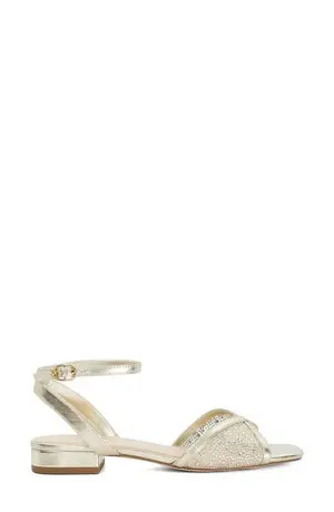 Dune London Naxxos Embellished Crystal Strap Block Heel Sandals