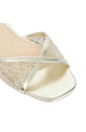 Dune London Naxxos Embellished Crystal Strap Block Heel Sandals