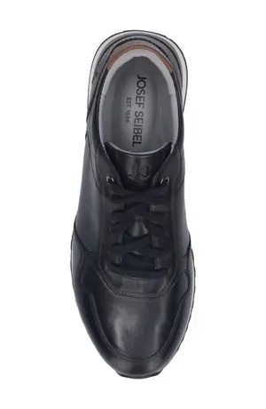 Josef Seibel Axel 02 Leather Lace Up Sneakers - Black