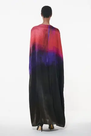 LEEM Gradient Printed Silk Kaftan