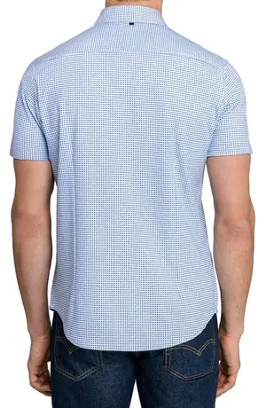 W.R.K Slim Fit Houndstooth Reworked Short Sleeve Button-down Shirt