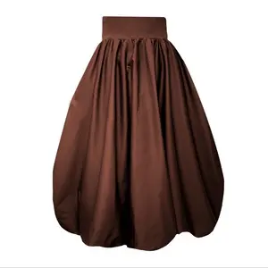 FROCK TALES Enoki Puffball Skirt In Chocolate - Brown