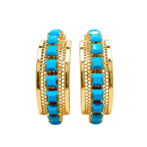 LAURA GRAY Turquoise Hoop Earrings