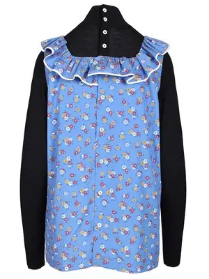 Miu Miu Poplin And Wool Sweater