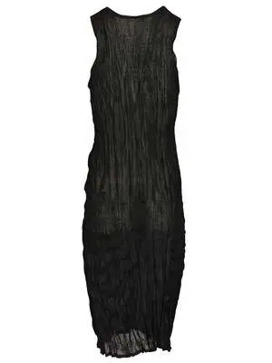 TOTEME Crinkled Knit Tank Dress - Black