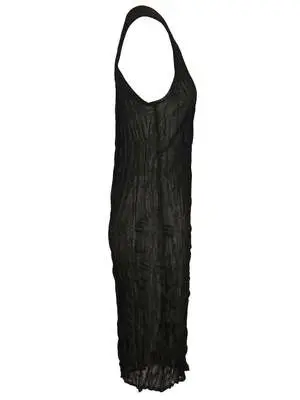 TOTEME Crinkled Knit Tank Dress - Black