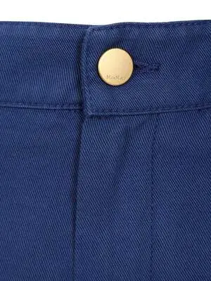 Max Mara Cotton And Linen Drill Trousers - Blue