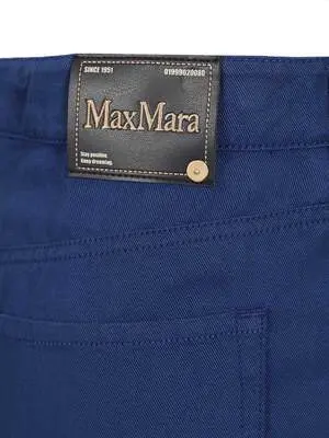 Max Mara Cotton And Linen Drill Trousers - Blue