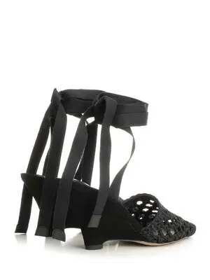 Jacquemus High Espadrille Mules With Ankle Laces
