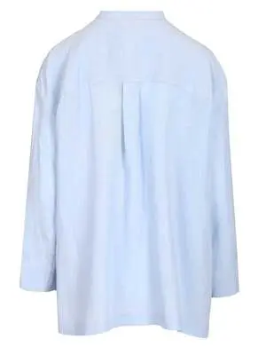 Max Mara Mandarin Collar Long Sleeve Linen Shirt