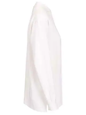 Loewe Cashmere And Silk Blend Polo Shirt With Double L Embroidery - White