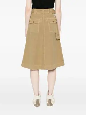 Moncler Cotton Midi Skirt With Belt