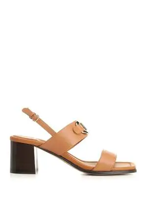 FERRAGAMO Gancini Ornament Sandal - Brown