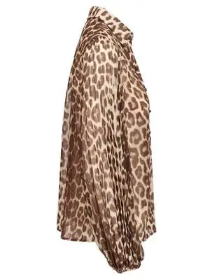 Zimmermann Leopard Print Collared Shirt - Multicolor