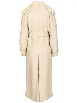 Max Mara Double Breasted Linen Trench Coat