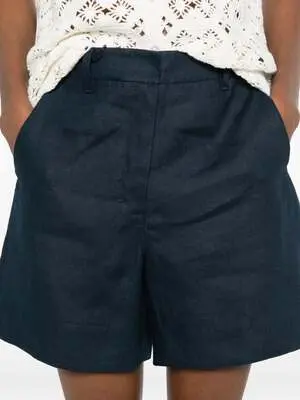 Max Mara Party Linen Shorts - Blue