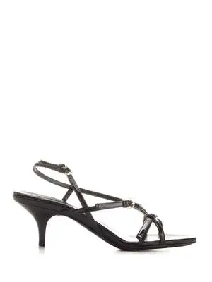 Miu Miu Patent Leather Strappy Kitten Heel Sandals - Black