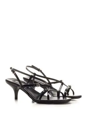 Miu Miu Patent Leather Strappy Kitten Heel Sandals