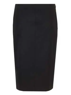 Givenchy Grain De Poudre Wool Midi Skirt With 4g Hardware