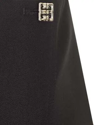 Givenchy Grain De Poudre Wool Midi Skirt With 4g Hardware