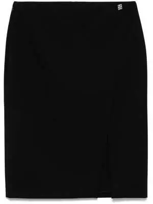 Givenchy Grain De Poudre Wool Midi Skirt With 4g Hardware