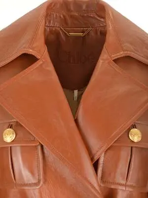 Chloé Leather Military Trench Coat