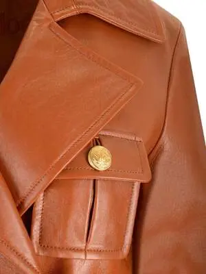 Chloé Leather Military Trench Coat