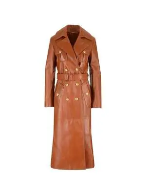 Chloé Leather Military Trench Coat