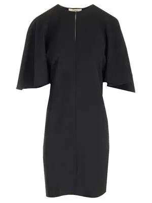 Chloé Cape Sleeves Mini Dress - Black