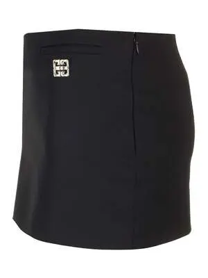 Givenchy Wool Mini Skirt With 4g Detail