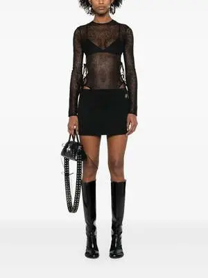 Givenchy Wool Mini Skirt With 4g Detail