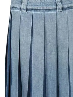 Miu Miu Pleated Denim Skirt