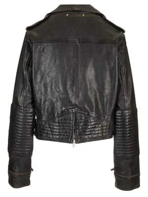 GOLDEN GOOSE Leather Biker Jacket